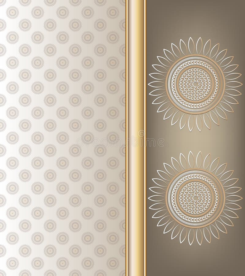 Abstract Floral on Brown Shade Color Background Stock Vector ...