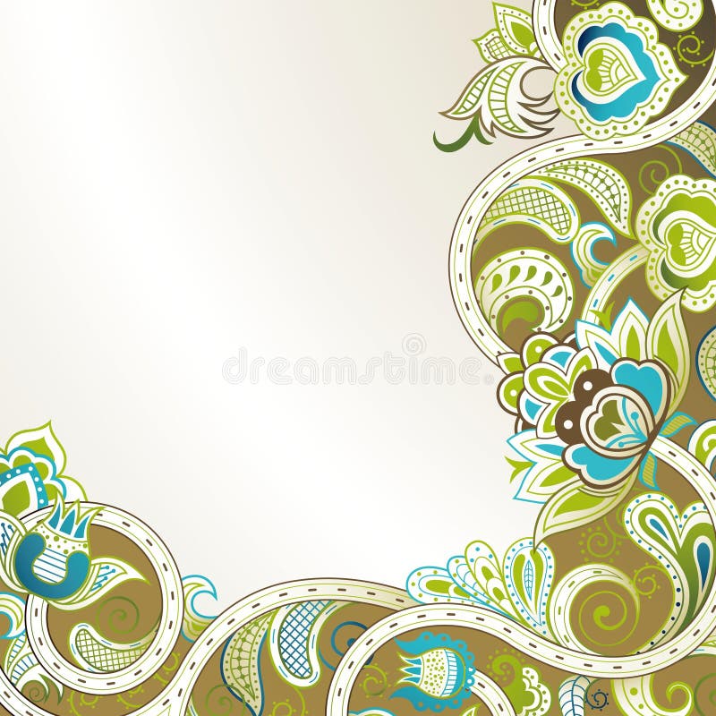 Abstract Floral Corner stock illustration. Illustration of design ...