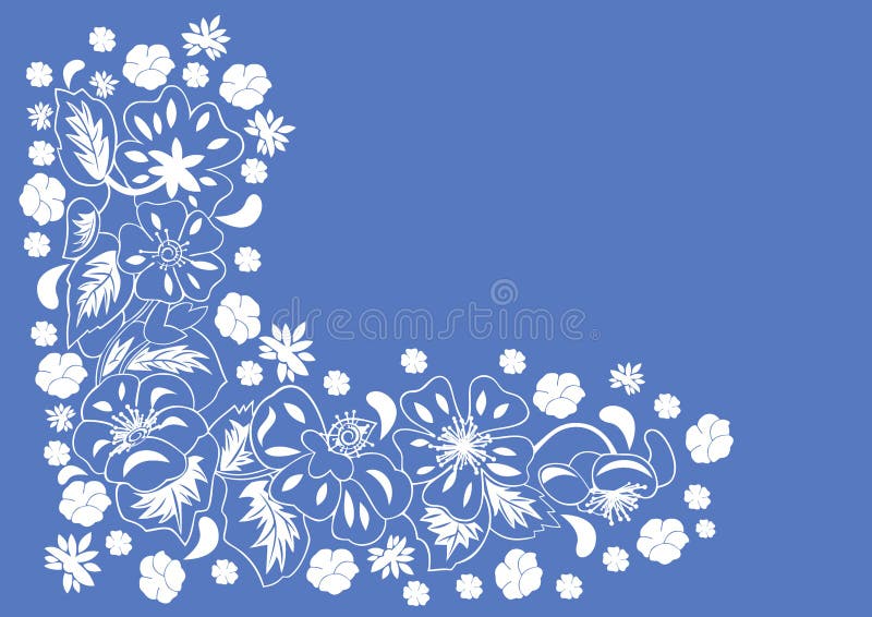 Blue Floral Corner Stock Illustrations – 6,927 Blue Floral Corner Stock ...