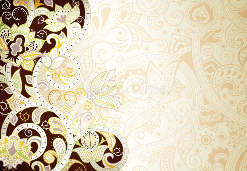 Abstract Floral Curve Frame Background Stock Illustration ...