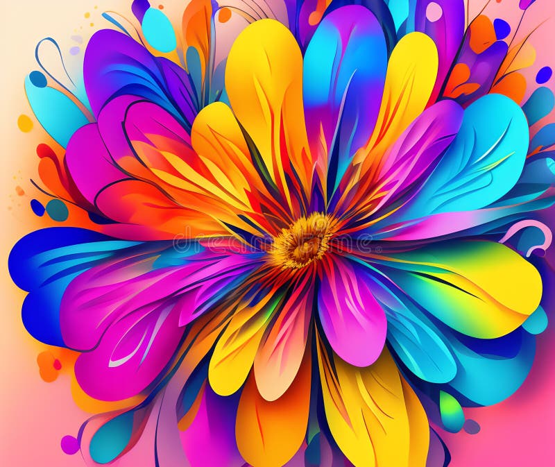 Abstract Floral Design, Generative AI Illustration Stock Illustration ...