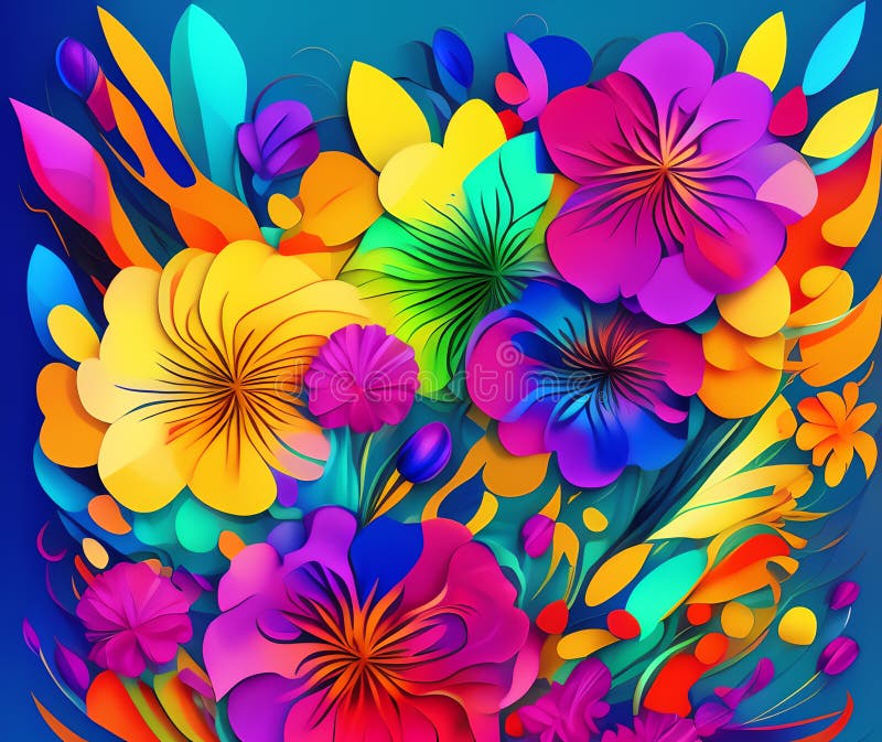 Abstract Floral Design, Generative AI Illustration Stock Illustration ...