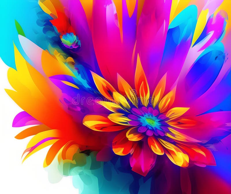Abstract Floral Design, Generative AI Illustration Stock Illustration ...