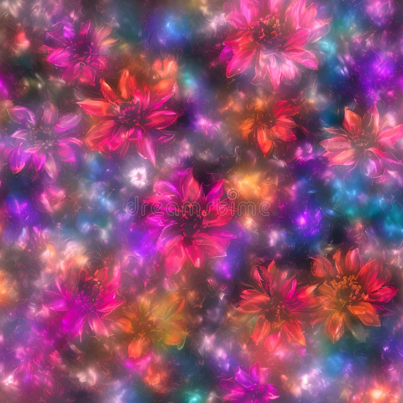 Abstract Floral Design, Generative AI Illustration Stock Illustration ...