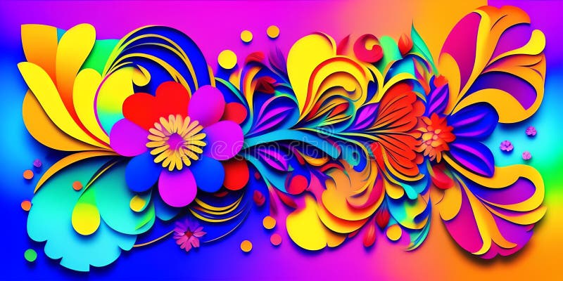 Abstract Floral Design, Generative AI Illustration Stock Illustration ...