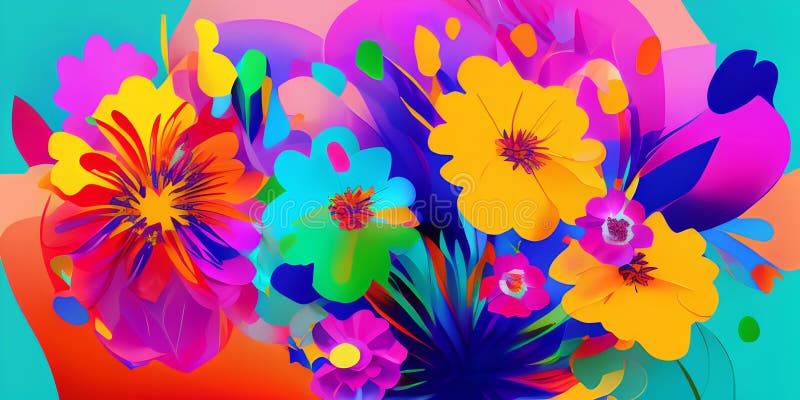 Abstract Floral Design, Generative AI Illustration Stock Illustration ...