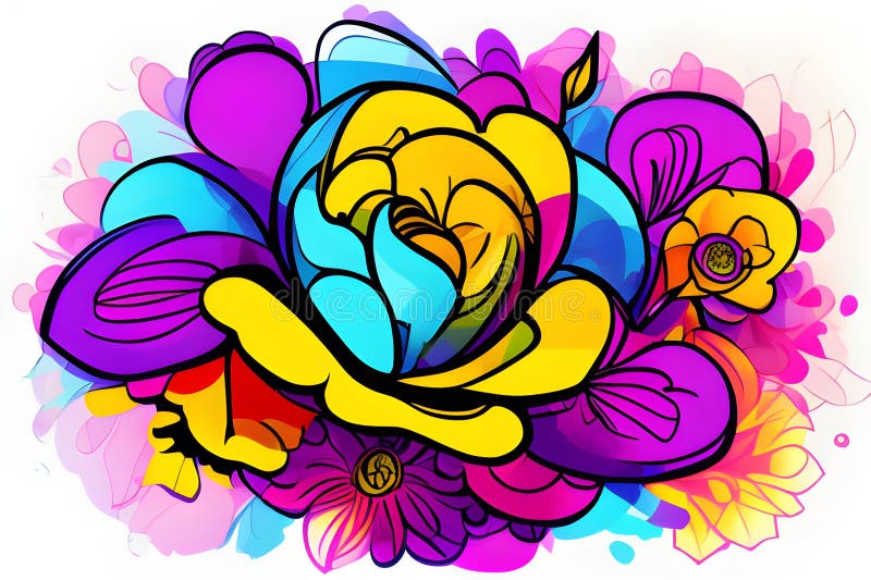 Abstract Floral Design, Generative AI Illustration Stock Illustration ...