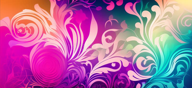 Abstract Floral Design, Generative AI Illustration Stock Illustration ...