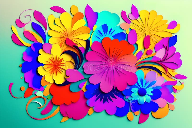 Abstract Floral Design, Generative AI Illustration Stock Illustration ...