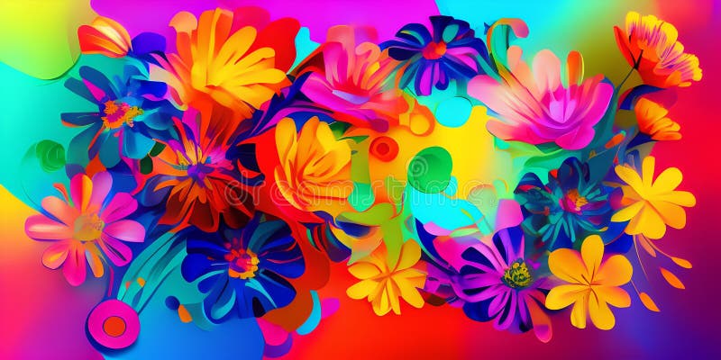 Abstract Floral Design, Generative AI Illustration Stock Illustration ...