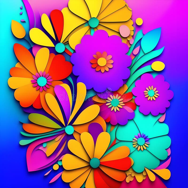 Abstract Floral Design, Generative AI Illustration Stock Illustration ...
