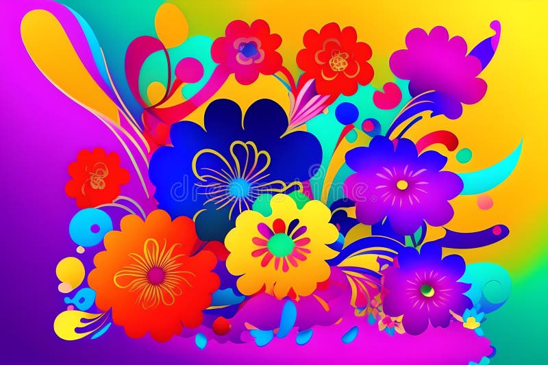 Abstract Floral Design, Generative AI Illustration Stock Illustration ...