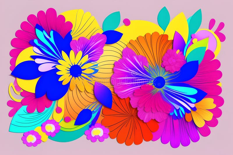 Abstract Floral Design, Generative AI Illustration Stock Illustration ...
