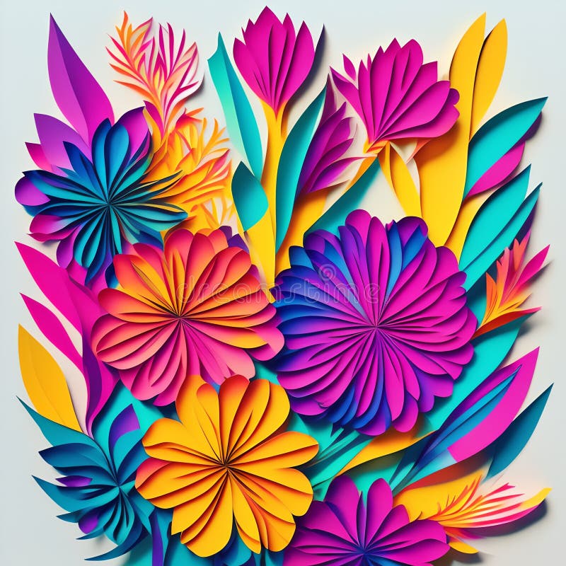Abstract Floral Design, Generative AI Illustration Stock Illustration ...