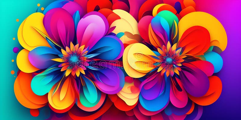 Abstract Floral Design, Generative AI Illustration Stock Illustration ...