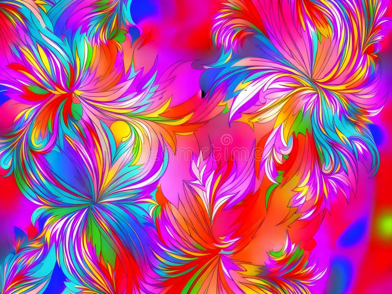Abstract Floral Design, Generative AI Illustration Stock Illustration ...