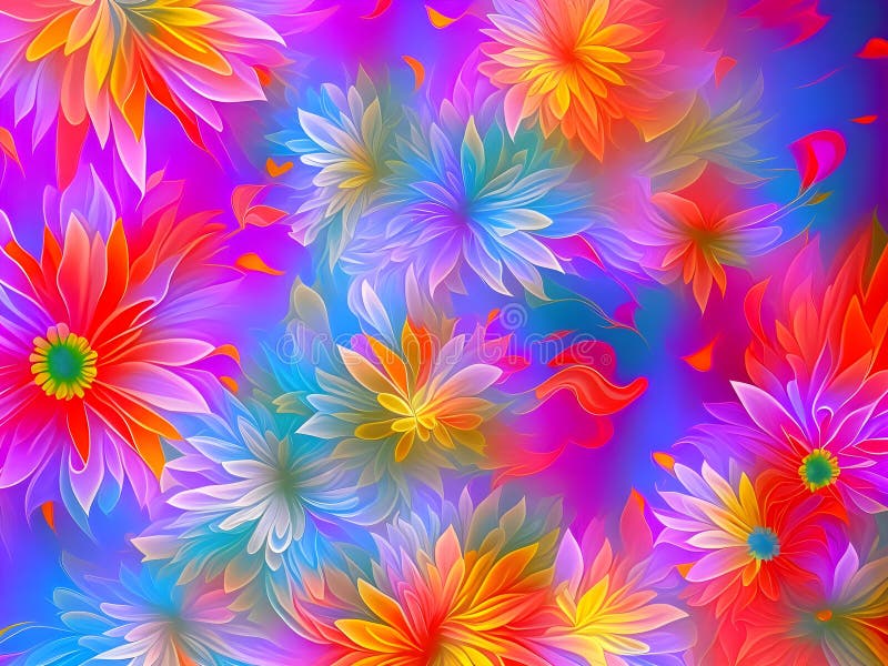 Abstract Floral Design, Generative AI Illustration Stock Illustration ...