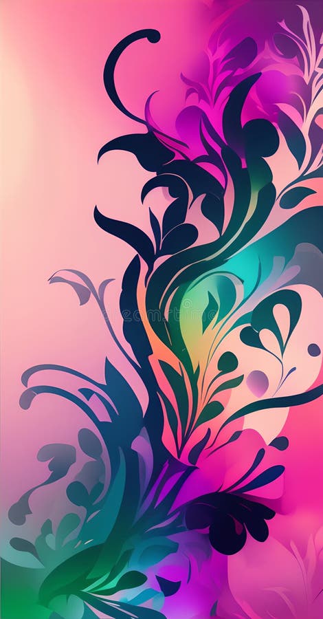 Abstract Floral Design, Generative AI Illustration Stock Illustration ...
