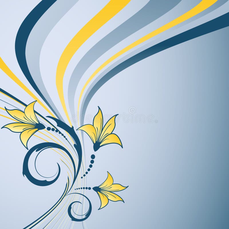 Abstract Floral Design with Plants Stock Vector - Illustration of ...