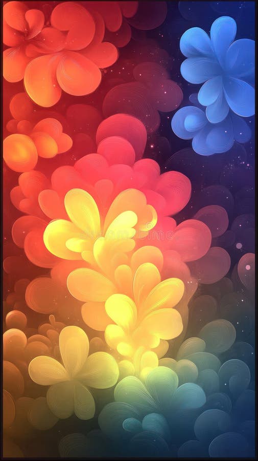 Abstract Floral Design with Vibrant Colors Blending Together Stock ...