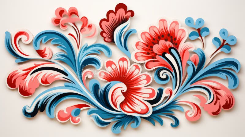 An Abstract Floral Design on a White Background Stock Illustration ...