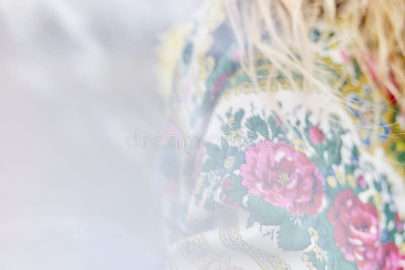 Abstract Floral Dream: Soft Focus on Embroidered Folk Pattern Stock ...
