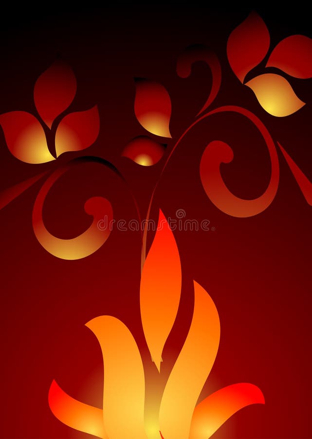 Abstract Floral Flame Background Stock Vector - Illustration of season ...