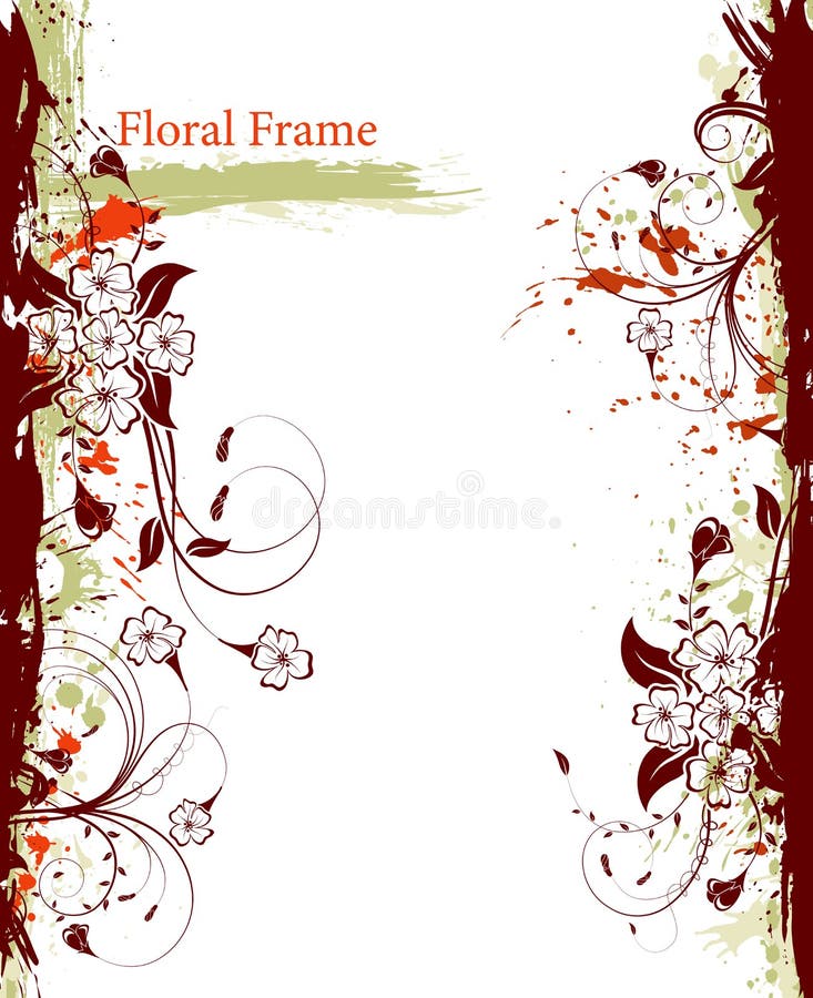 Abstract floral frame stock vector. Illustration of painting - 2438146