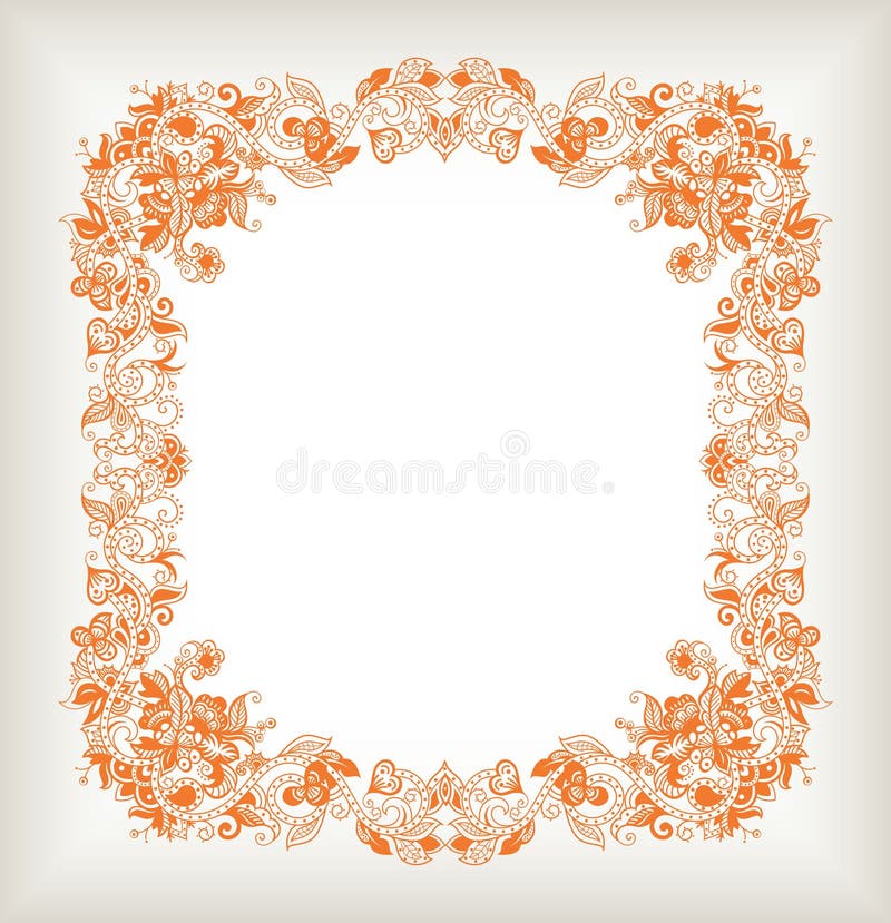 Abstract Floral Frame Background Stock Illustration - Illustration of ...