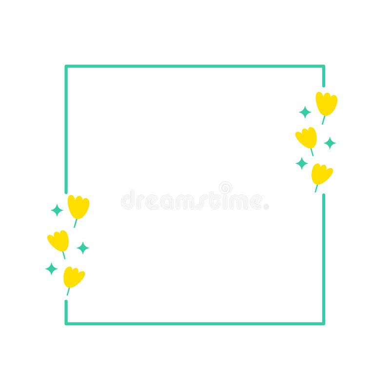 Abstract Floral Frame Flat Design Stock Vector - Illustration of ...