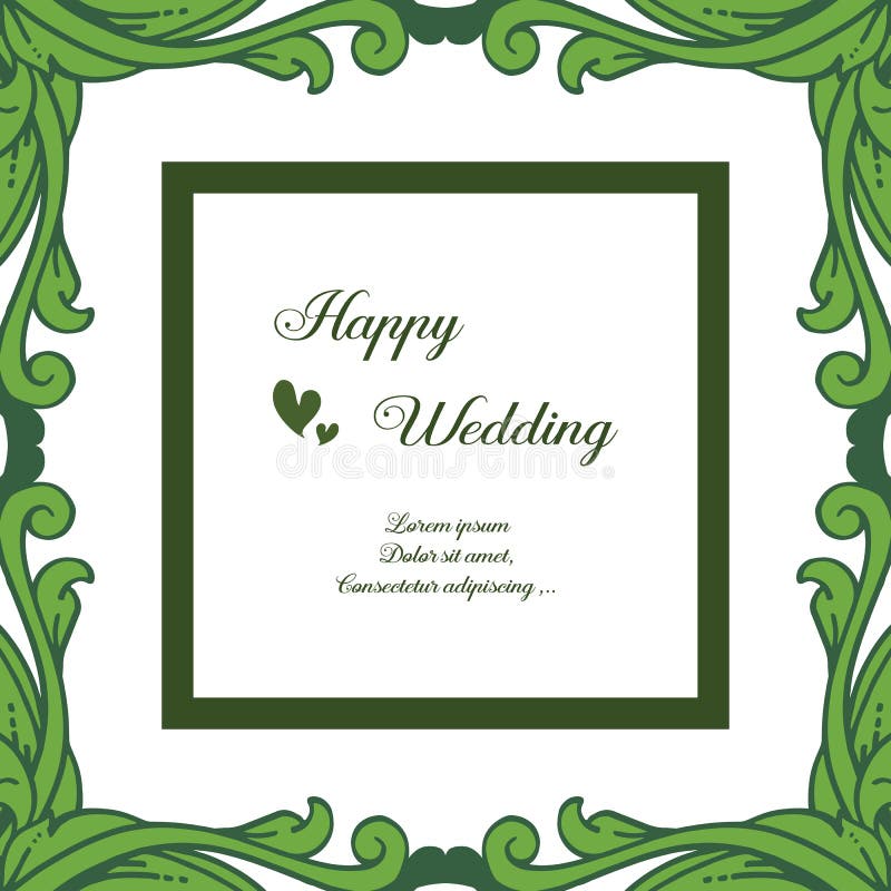 Abstract Floral Frame, Texture Elegant, Decoration Card Happy Wedding ...