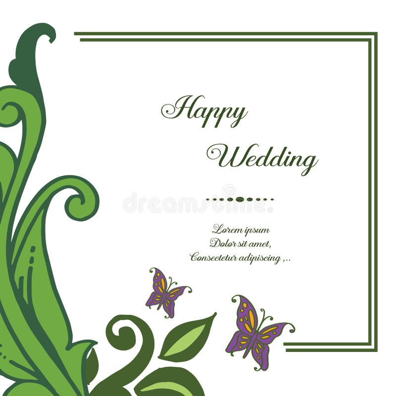 Abstract Floral Frame, Texture Elegant, Decoration Card Happy Wedding ...