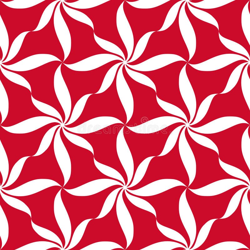 Abstract Floral Geometric Pattern with White Stylized Wavy Flowers on a ...