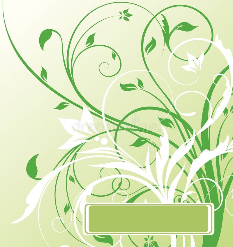 Abstract Green Floral Banner. Background .Banner Stock Vector ...