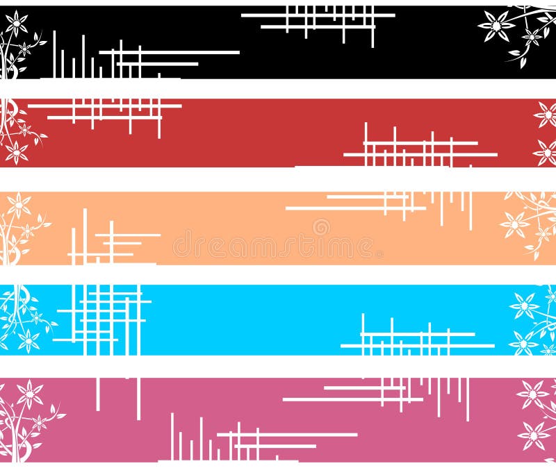 Abstract Floral Header Isolated Stock Illustration - Illustration of ...