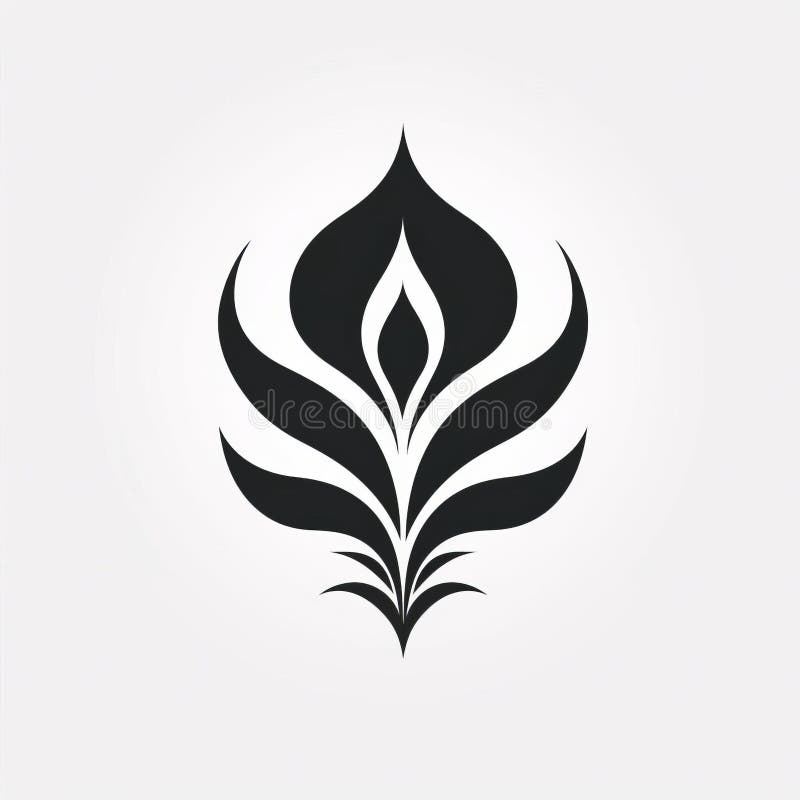 Abstract Floral Logo with Eastern Zhou Dynasty Style Stock Illustration ...