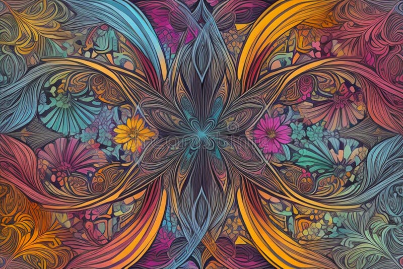 Abstract Floral Pattern, Flowers Against a Dynamic Background of ...