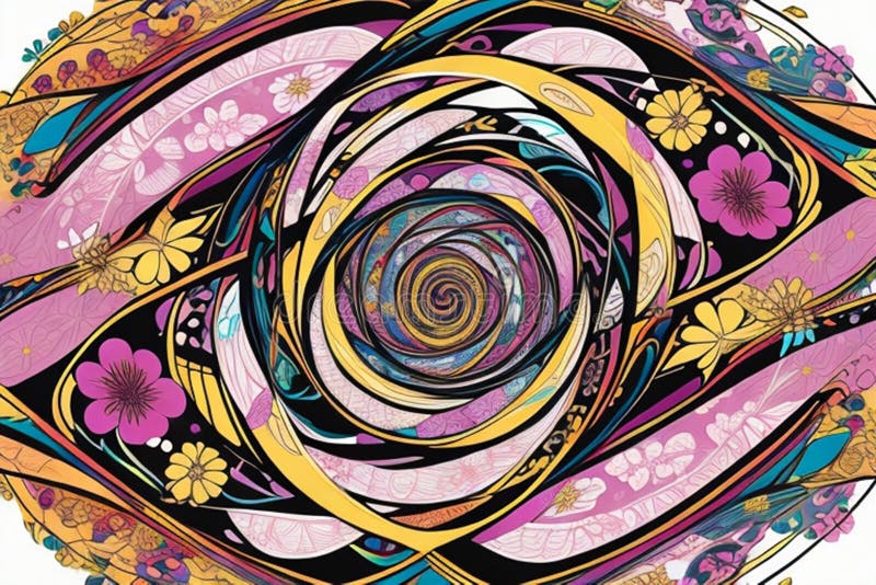 Abstract Floral Pattern, Flowers Against a Dynamic Background of ...