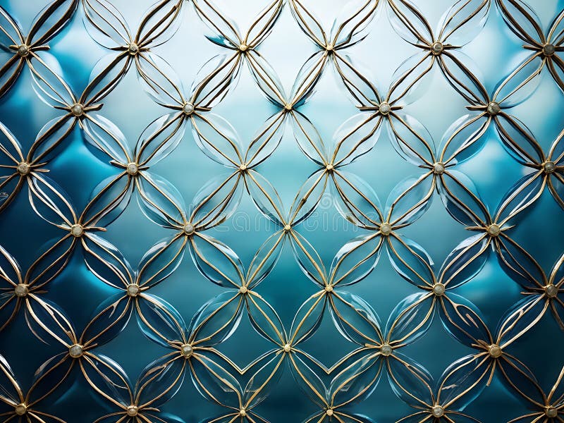 Abstract Floral Pattern on Glass Panel Stock Illustration ...