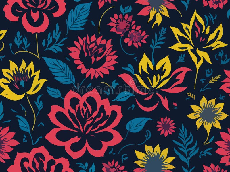 Abstract Floral Pattern Illustration Stock Illustration - Illustration ...