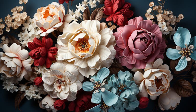 Abstract Floral Pattern in Multi Colored Petals, a Beautiful Nature ...