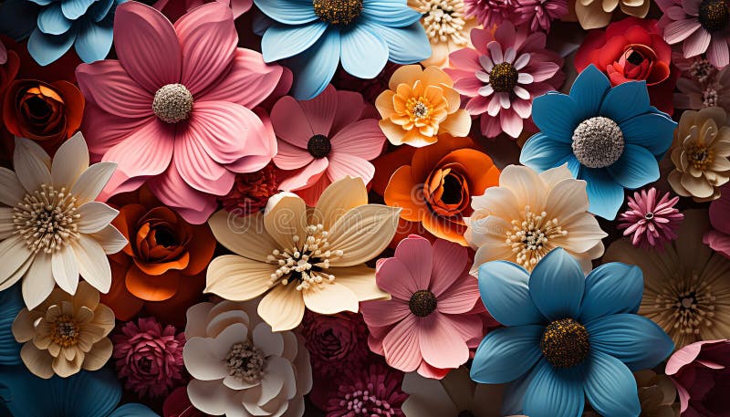 Abstract Floral Pattern in Multi Colored Petals, a Modern Celebration ...