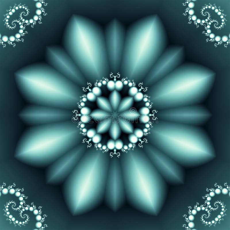 Abstract Floral Pattern with Pearl Spirals Ornament Stock Image - Image ...