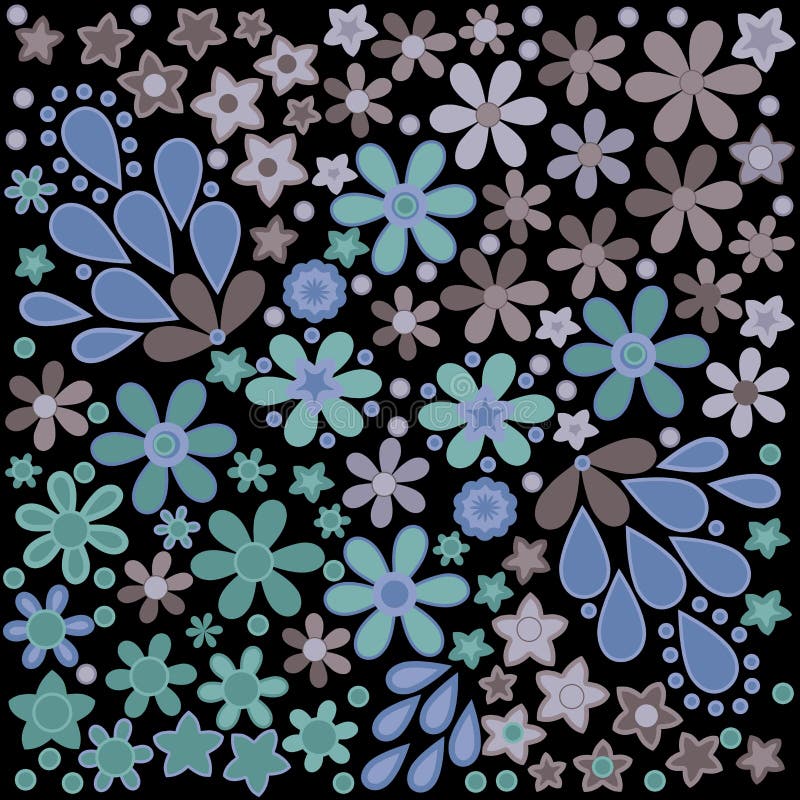 Abstract Floral Retro Colors Print Background Stock Illustration ...