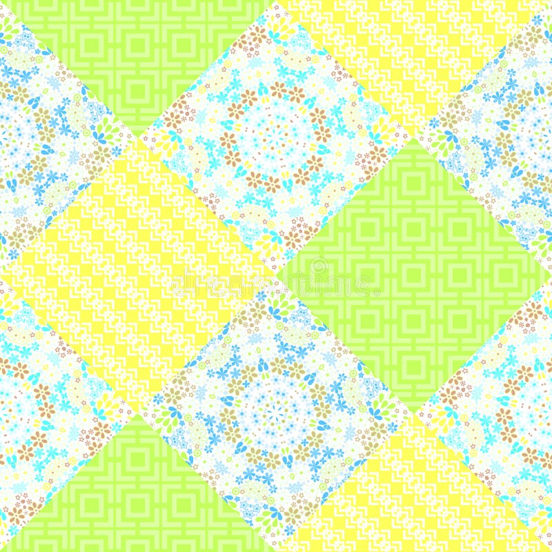 Flowers in patchwork style stock vector. Illustration of brochure ...