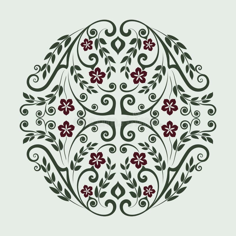 Abstract Floral Round Design Element Stock Vector - Illustration of ...
