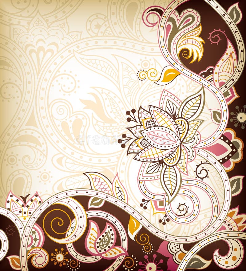 Abstract Floral Scroll stock illustration. Illustration of curl - 21210831