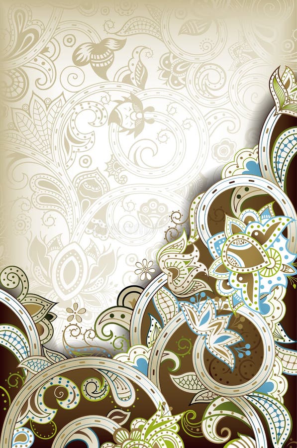 Abstract Floral Scroll stock illustration. Illustration of asia - 23212666