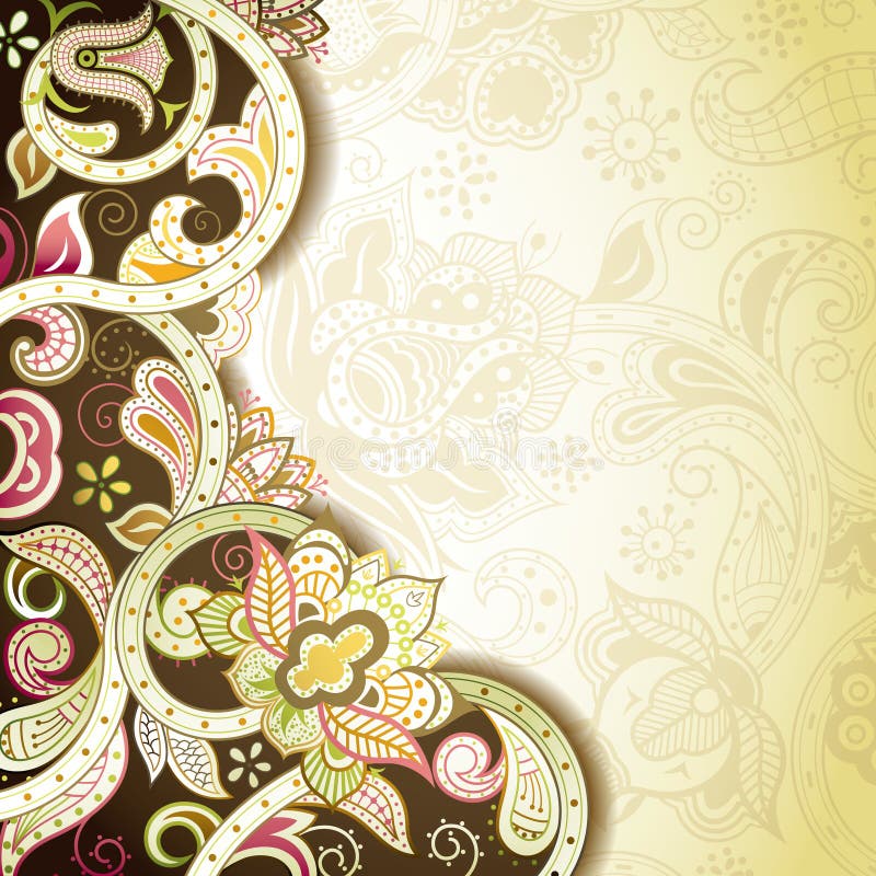 Abstract Floral Scroll stock illustration. Illustration of asia - 31950042