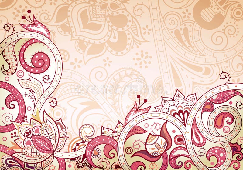 Abstract Floral Scroll stock illustration. Illustration of scroll ...